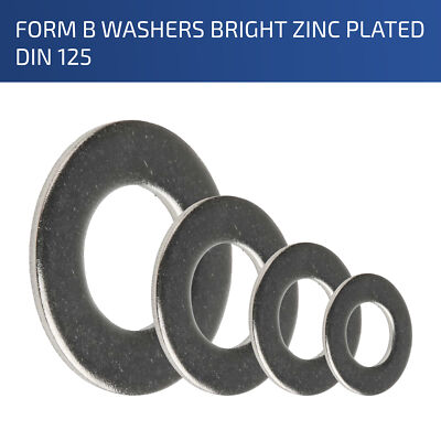 THIN FLAT FORM B WASHERS ZINC PLATED M5 M6 | Grelly UK