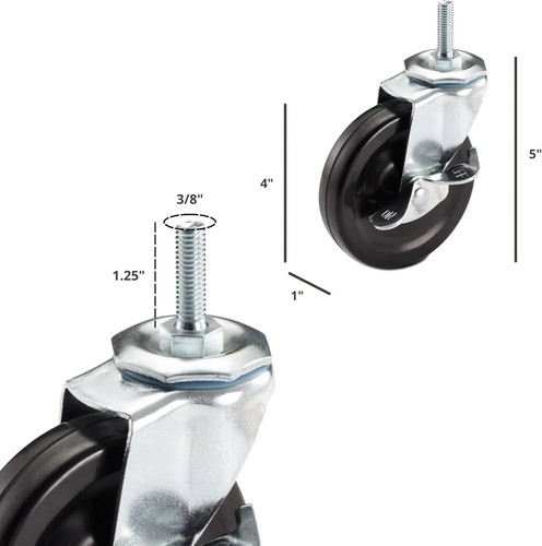 NEW Trinity 4" x 1" Wire Shelving Replacement Caster Wheel with Locking ...