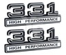 331 5.4 Liter High Performance Engine Emblem in Chrome & Black - 4 ...