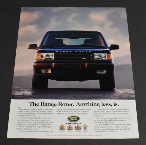 1998 Print Ad The Range Rover Anything Less Is Land Tread Lightly Drive ...