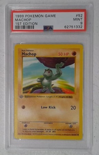 1x V0368: 1999: Machop: 52/102: Base Set: 1st Edition: Common: PSA: 9 ...