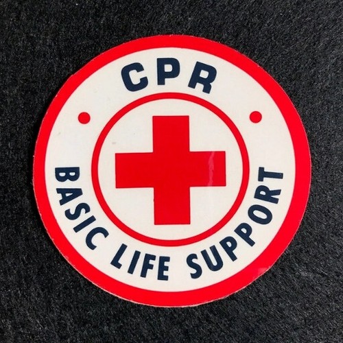 American Red Cross CPR Basic Life Support Sticker (peel back) - Round ...