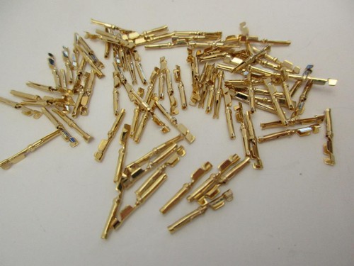 (100 Pack) HD High Density GOLD Crimp PINS use D-SUB Connectors Female ...