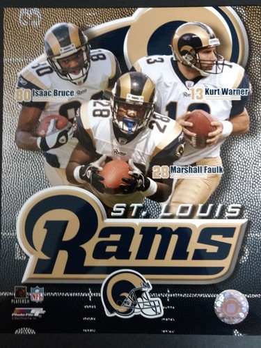 2003 ST. LOUIS RAMS BIG THREE 8x10 Photo ISAAC BRUCE Marshall Faulk ...