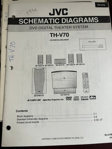 JVC TH-V70 XV-THV70 SCHEMATICS (SERVICE MANUAL) **ORIGINAL** | eBay