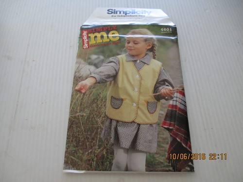 NEW OLD STOCK, OOP, SIMPLICITY SIMPLY ME, GIRLS DRESS, VEST SZ 1/2-4 | eBay