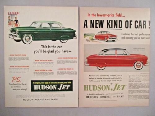 Hudson Jet Automobile PRINT AD - 1953 - LOT of 2 Ads | eBay