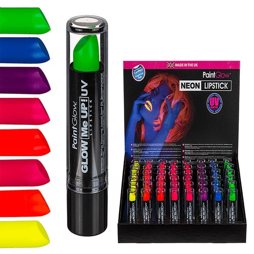 Lippenstift UV Aktiv NEON Leuchtende Farben PaintGlow fluoreszierend ...