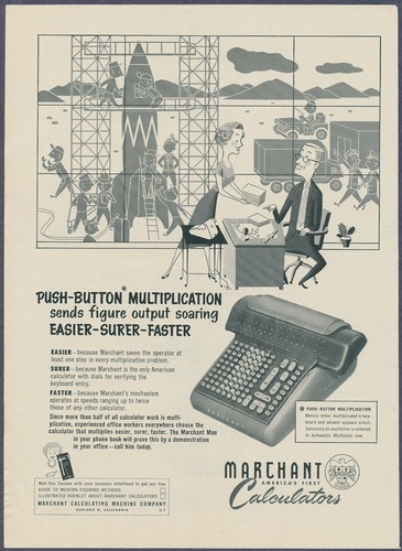 Marchant Calculator Vintage Magazine Print Ad 1952 | eBay