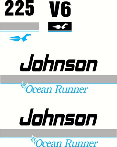 Johnson Ocean Runner V6 225, LARGE Fishing Boat Sticker Decal Marine ...