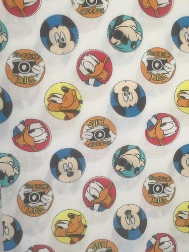 Disney Mickey and Friends Say Cheese Cotton Fabric OOP HTF BTHY | eBay