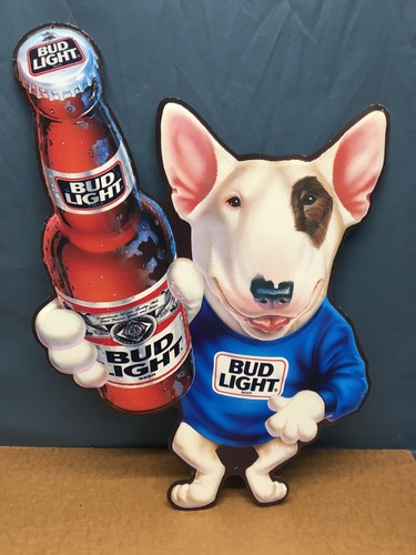 Spuds Mackenzie Vintage Tin Tacker Sign 1989 Bud Light Metal 26" | eBay