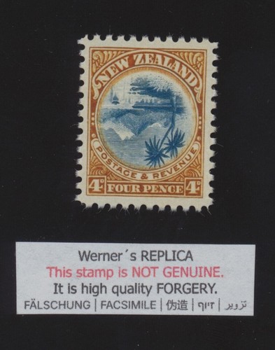FORGERY - Werner's REPLICA of New Zealand 1904 - 4d Taupo inverted ...