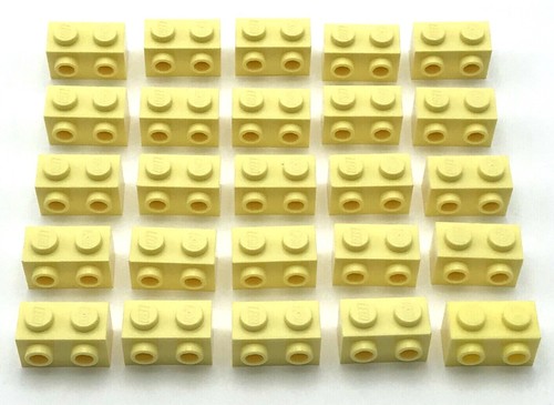 Lego 25 New Bright Light Yellow Bricks Modified 1 x 2 with Studs on 1 ...