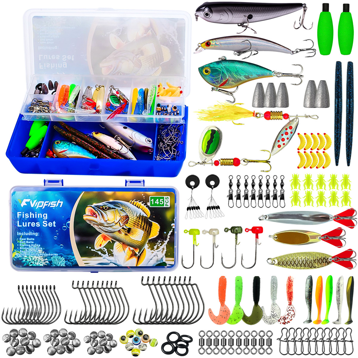 Complete Freshwater Fishing Gear For Beginners 145-Piece Fishing Tackle ...