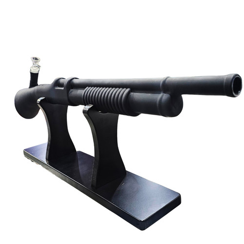 Shotgun Glass Water Pipe (Black) + Display Stand – Unique Smoking Piece ...