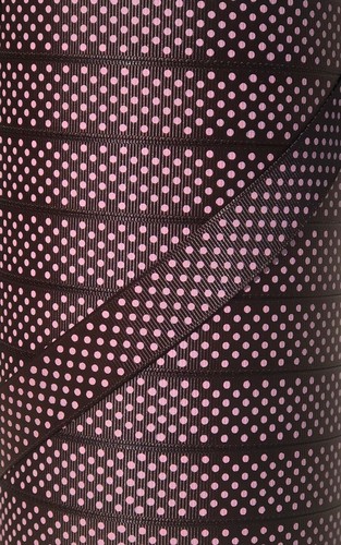 7/8" PINK BROWN POLKA DOT PIN DOT GROSGRAIN RIBBON U PICK LENGTH 1 3 or ...