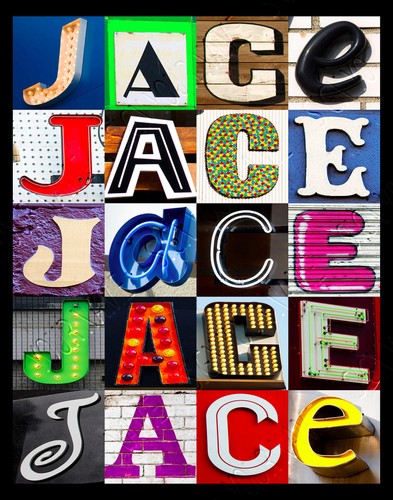 JACE Name Poster featuring photos of actual sign letters | eBay