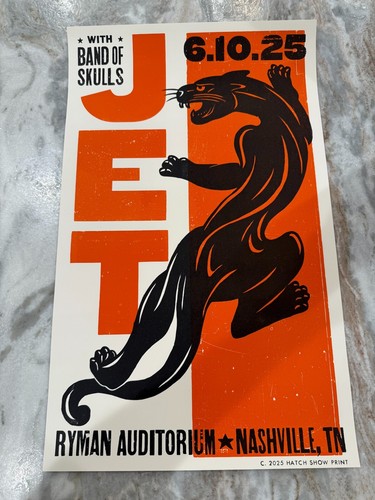 Jet Hatch Show Print Poster - 6-10-2025 - Ryman Auditorium - Nashville ...