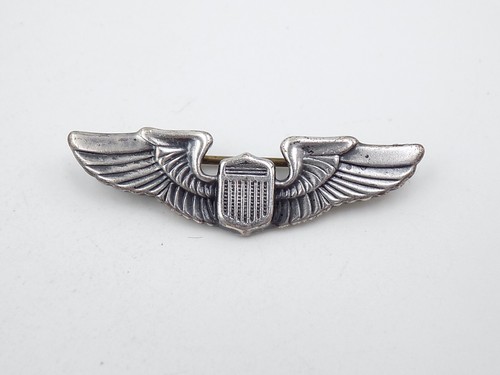 Original WWII US Army Air Force Pilot 1-1/2" Sterling Overseas Cap ...