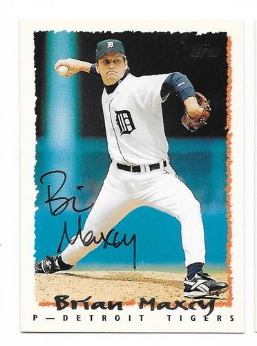 BRIAN MAXCY 1995 TOPPS TRADED AUTOGRAPHED SIGNED # 16T DETROIT TIGERS ...