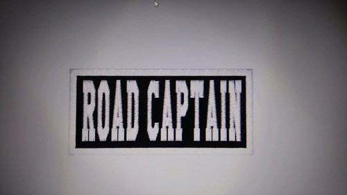 ROAD CAPTAIN, Name Patch Sew On. White letters on Black 1"X 3 1/2" | eBay