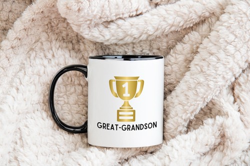 number 1 Great grandson Novelty mug one trophy black mug grand son ...