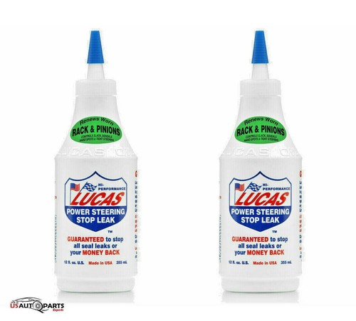 SET OF 2 Lucas Oil - 10008 Power Steering Stop Leak 12 Ounce Bottle | eBay