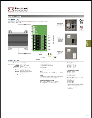 PSH500A-LVCEnclosed 500VA Power Supply | eBay