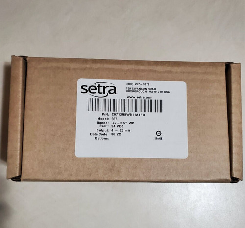 Setra Model 267 Digital Display 2.5" WC 4-20mA ( 26712R5WB11A1FD ) | eBay