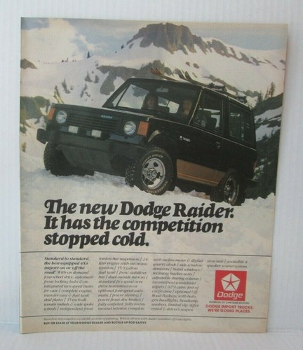 DODGE RAIDER SUV 9.5" X 12" Magazine Ad 1980's RSL10 | eBay
