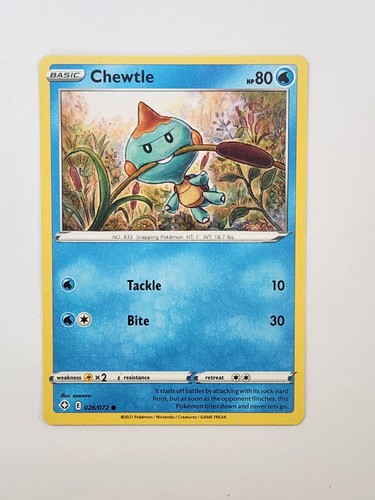 Chewtle 026/072 Non Holo Common Shining Fates Pokemon Card | eBay