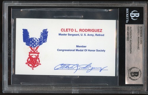 Cleto L. Rodriguez d1990 signed autograph Airforce WWII MOH Business ...