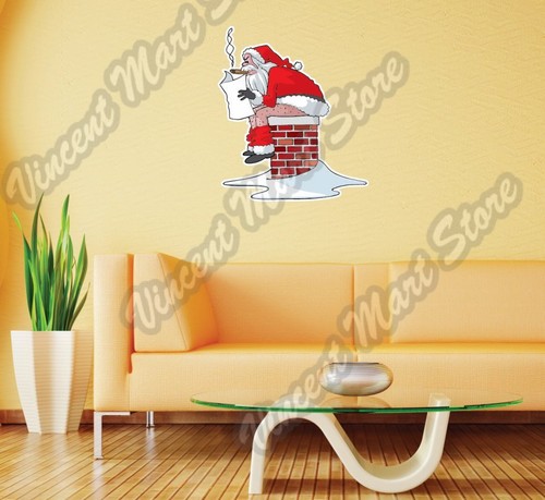 Bad Santa Poop Chimney Merry Christmas Wall Sticker Room Interior Decor ...
