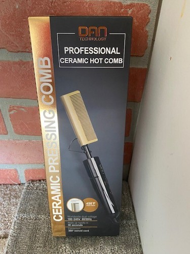 Dan Professional Ceramic Hot Comb Gold And Black 450 degrees farenheit ...