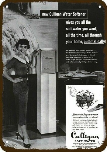 1957 CULLIGAN Soft Water Vintage-Look-Edge **DECORATIVE REPLICA METAL ...