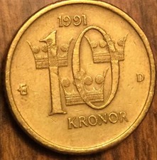 10 Kronor 1991, Carl XVI Gustaf (1973-present) - Sweden - Coin - 2872