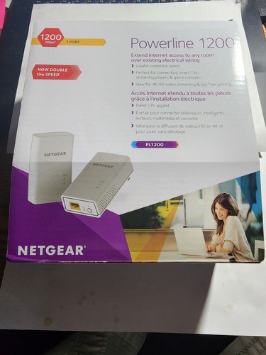 Netgear Powerline 1200 1200 Mbit/s Ethernet LAN Extender - White- Open ...