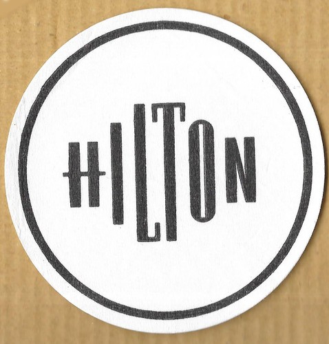 COASTER 1978 1998 HILTON INTERNATIONAL HOTEL WORLDWIDE WORLD MARK LOGO ...