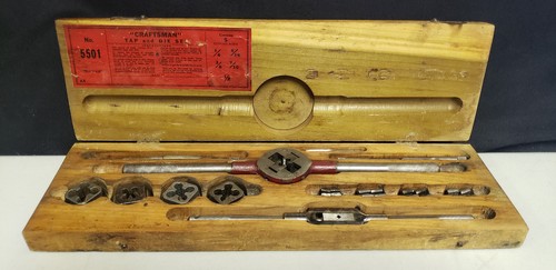 Craftsman Vintage Tap and Die Set 5501 , Contains 5 Cutting Sizes | eBay