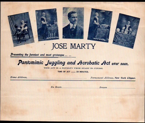 c1900 New York Vaudeville - Jose Marty Pantomimic Juggling Acrobatic ...