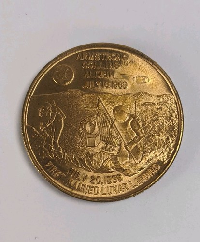 Apollo First Manned Lunar Moon Landing Bronze Medal 39mm Coin | eBay