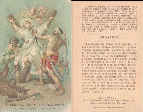 R@RISSIMO Saint Of S. Serapio, Martyr And Mercenary N. 2032 | eBay