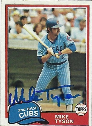 Autographed Signed 1981 Topps #294 Mike Tyson Chicago Cubs | eBay