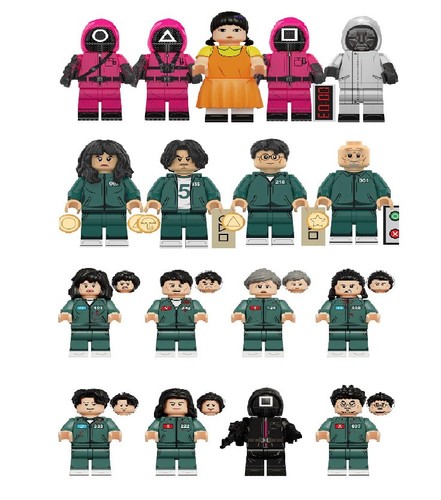 Squid Game Custom Minifigure lot of 17 figures Players doll Guards NIP ...