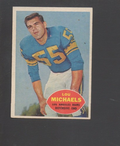 1960 Topps Football Card #69 Lou Michaels-Los Angeles Rams Card Ex Mint ...
