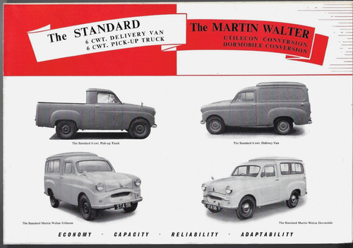 Standard Ten 6cwt Van, Pick-Up & Martin Walter Dormobile 1956 UK Market ...