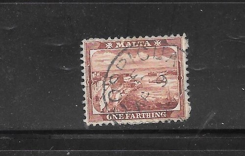 MALTA SC# 19 1901 1 FARTHING HARBOR DEFINITIVE OLD VINTAGE USED VERY ...