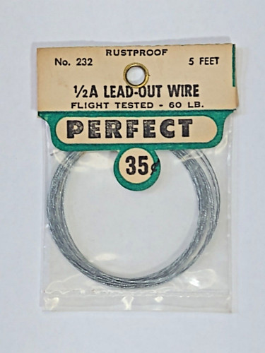 Perfect 1/2A Lead-Out Wire Flight Tested 60lb #232 Rustproof ~ TS | eBay