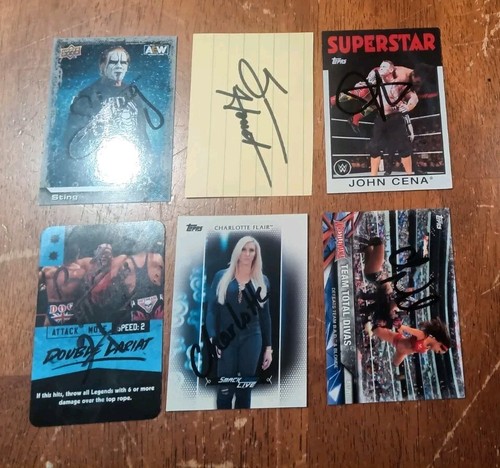 Lot Of 6 Autographed Wrestling Cards | eBay